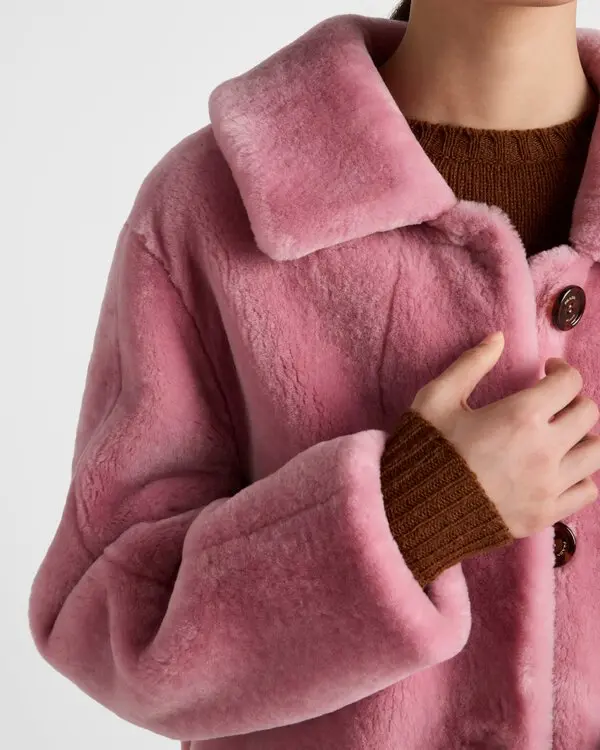 Prada Shearling Jacket - Begonia Pink | Editorialist